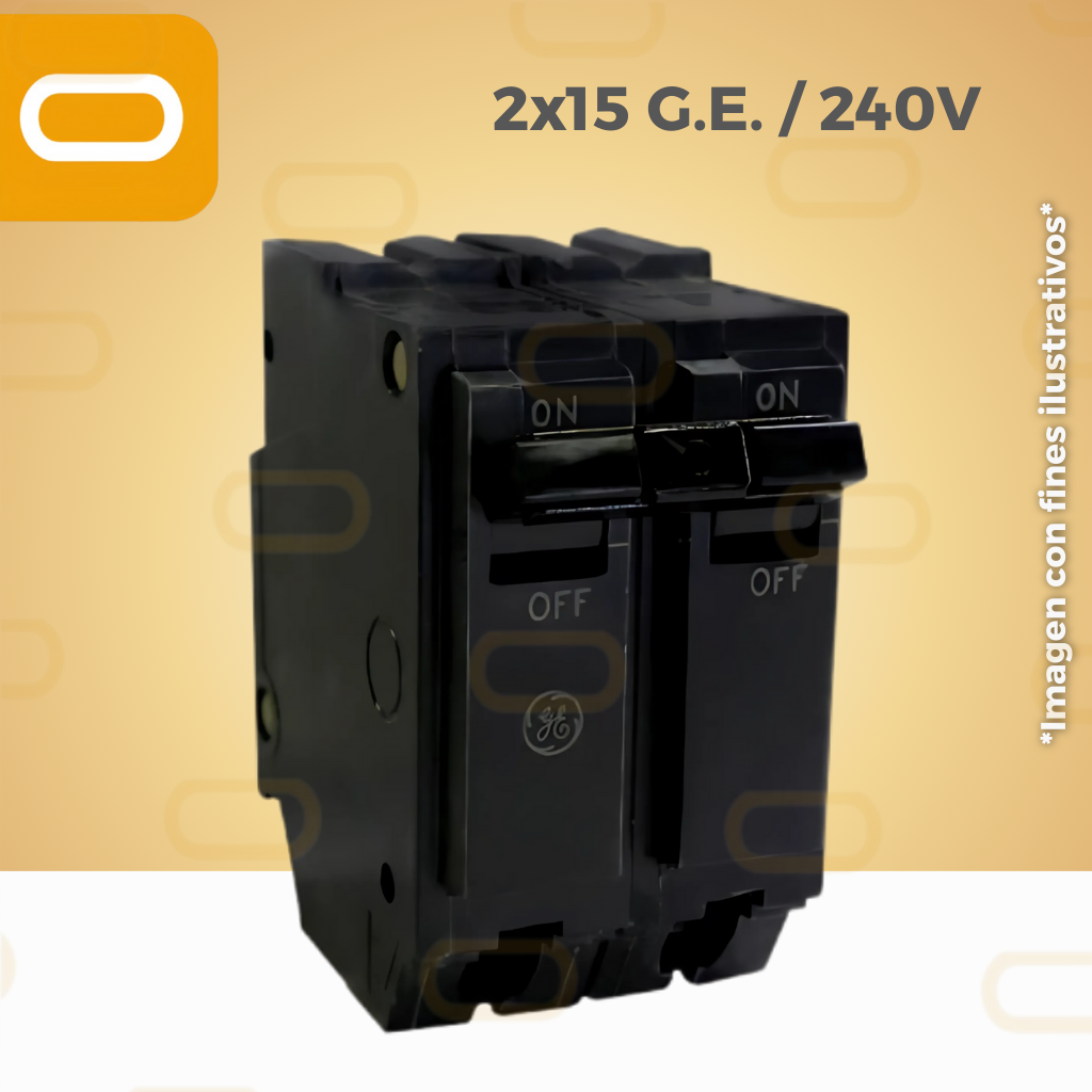 Flipón 2x15 G.E. 240V | flipones | Flipón G.E. 240V dos polos | Flipon